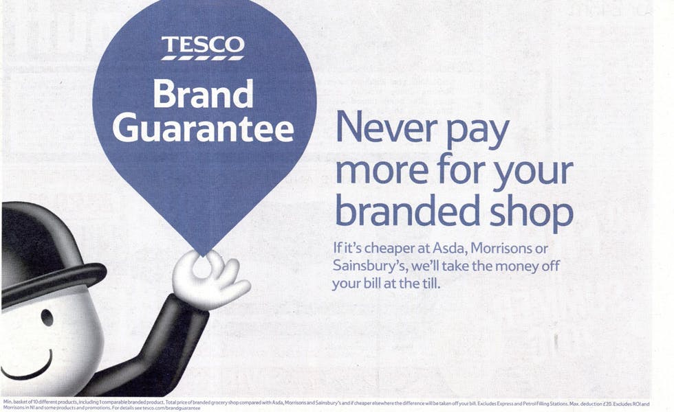 Tesco decides not to change ‘Brand Guarantee’ price match scheme ...