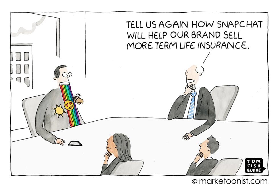 Marketoonist on Snapchat marketing