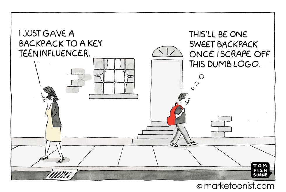 Marketoonist on influencer marketing