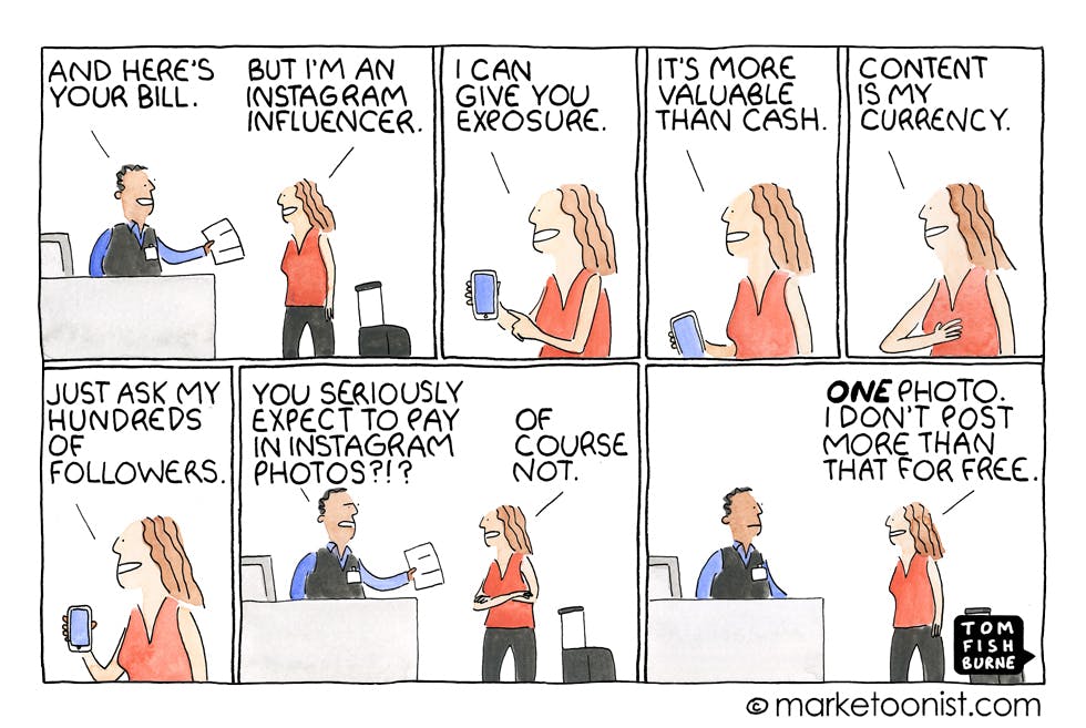 Marketoonist on wannabe influencer marketing