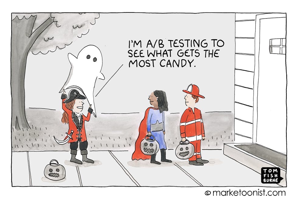 Marketoonist on A/B testing