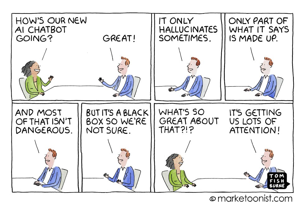 Marketoonist on Brand AI Chatbots