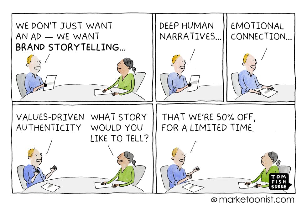 Marketoonist on brand storytelling