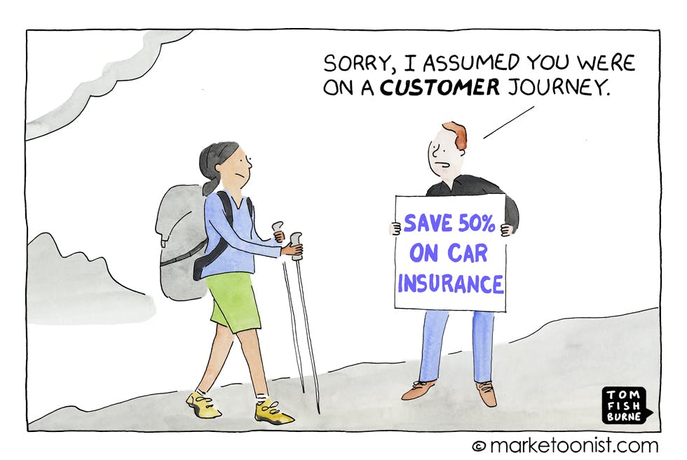 Marketoonist on customer journeys