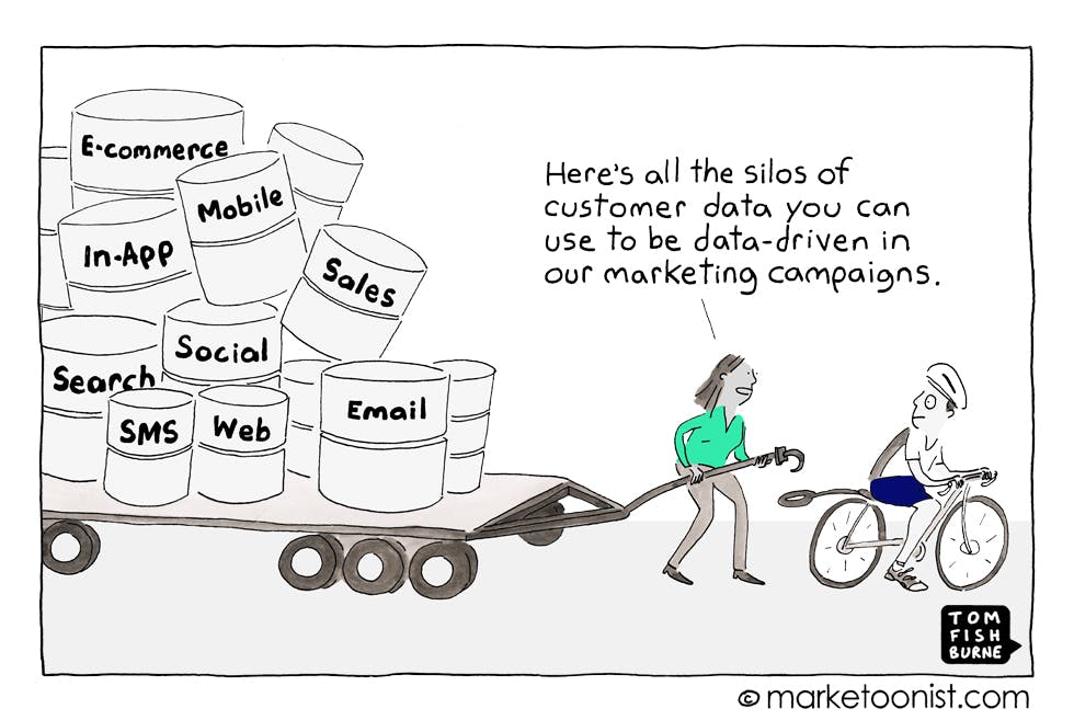 Marketoonist on customer data silos