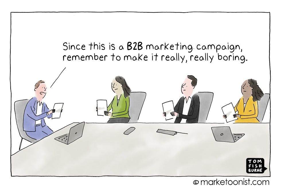 Marketoonist on B2B marketing